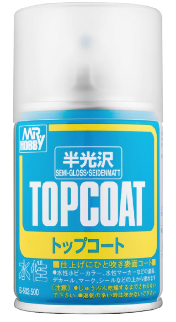 Mr. Hobby Mr Topcoat B-502 Semi-Gloss Spray (86ml) - Kikatek UK