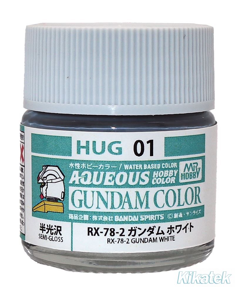 Mr Hobby Aqueous Gundam Color HUG-01 RX-78-2 Gundam White Semi Gloss ...