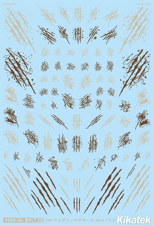 GM Weathering Decal No.3 — Scratch (Sand Brown x Dark Brown): Kikatek UK