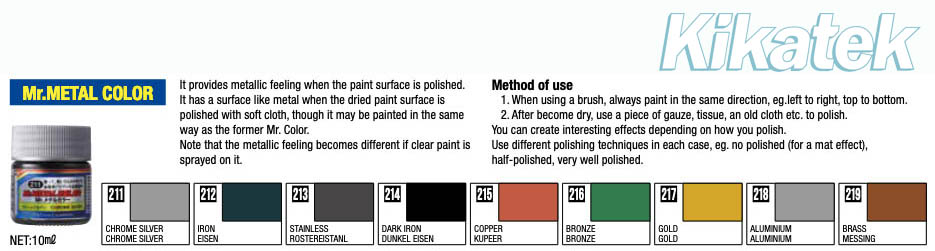 Mr Metal Color MC-213 Stainless 10ml: Kikatek UK